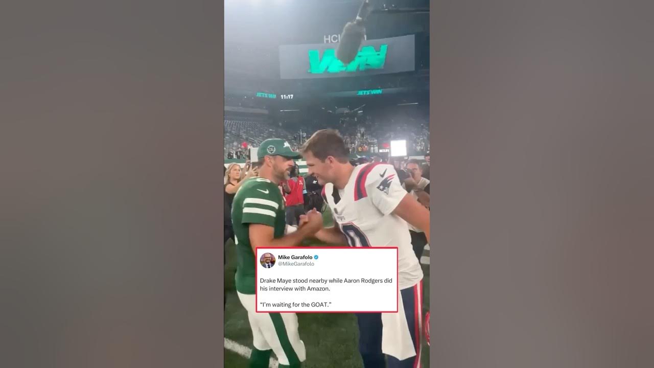 Drake Maye Got To Meet His “GOAT” Aaron Rodgers 🤝 (via mikegarafolo/X) - YouTube
