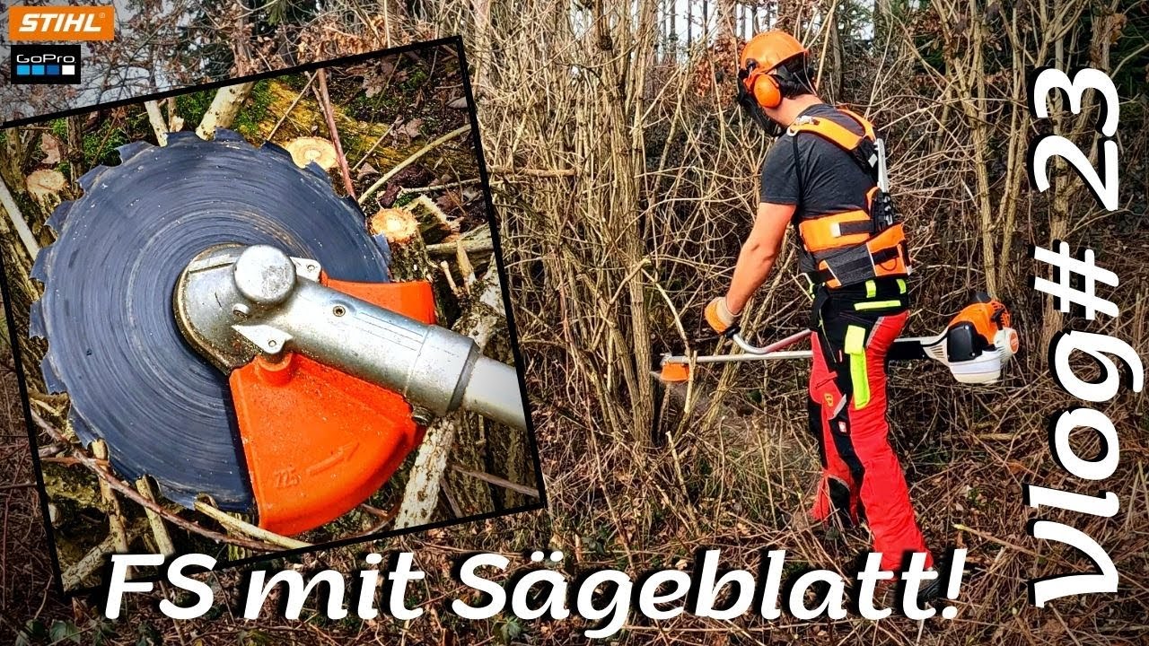 Vlog#23 Stihl Freischneider FS 490 C mit Sägeblatt bei der Gehölzpflege ...