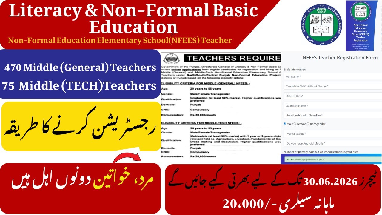 545 Elementary School (NFEES) Teachers Required || Complete ...