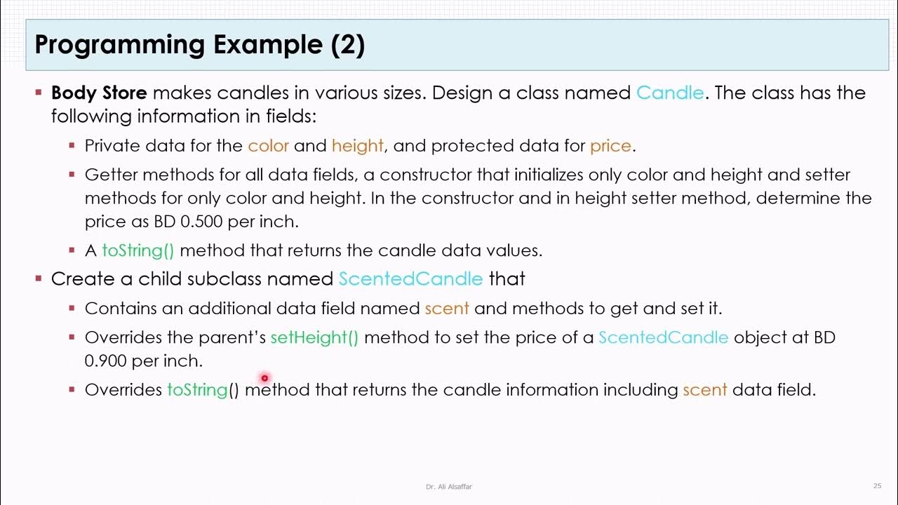 Lesson 08 Programming Example 2 on Overriding 2021 - YouTube