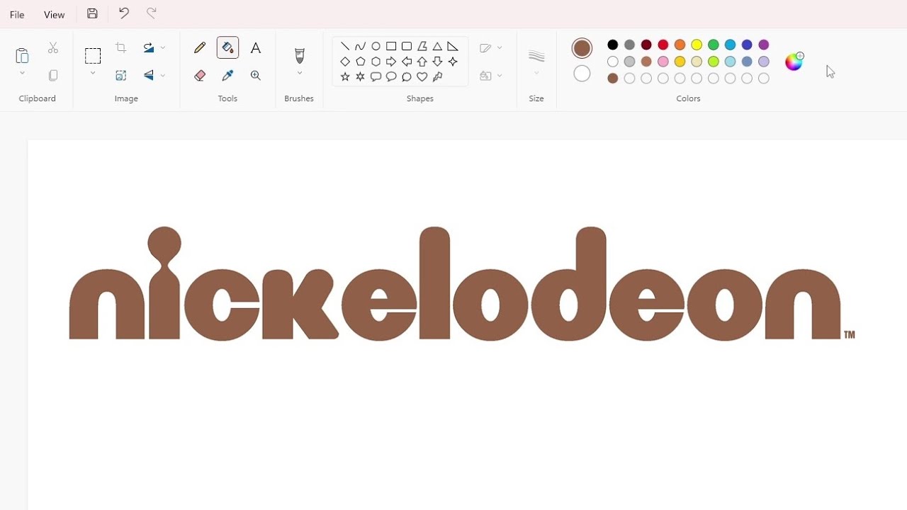 How to draw a brown Nickelodeon logo using MS Paint | How to draw on ...