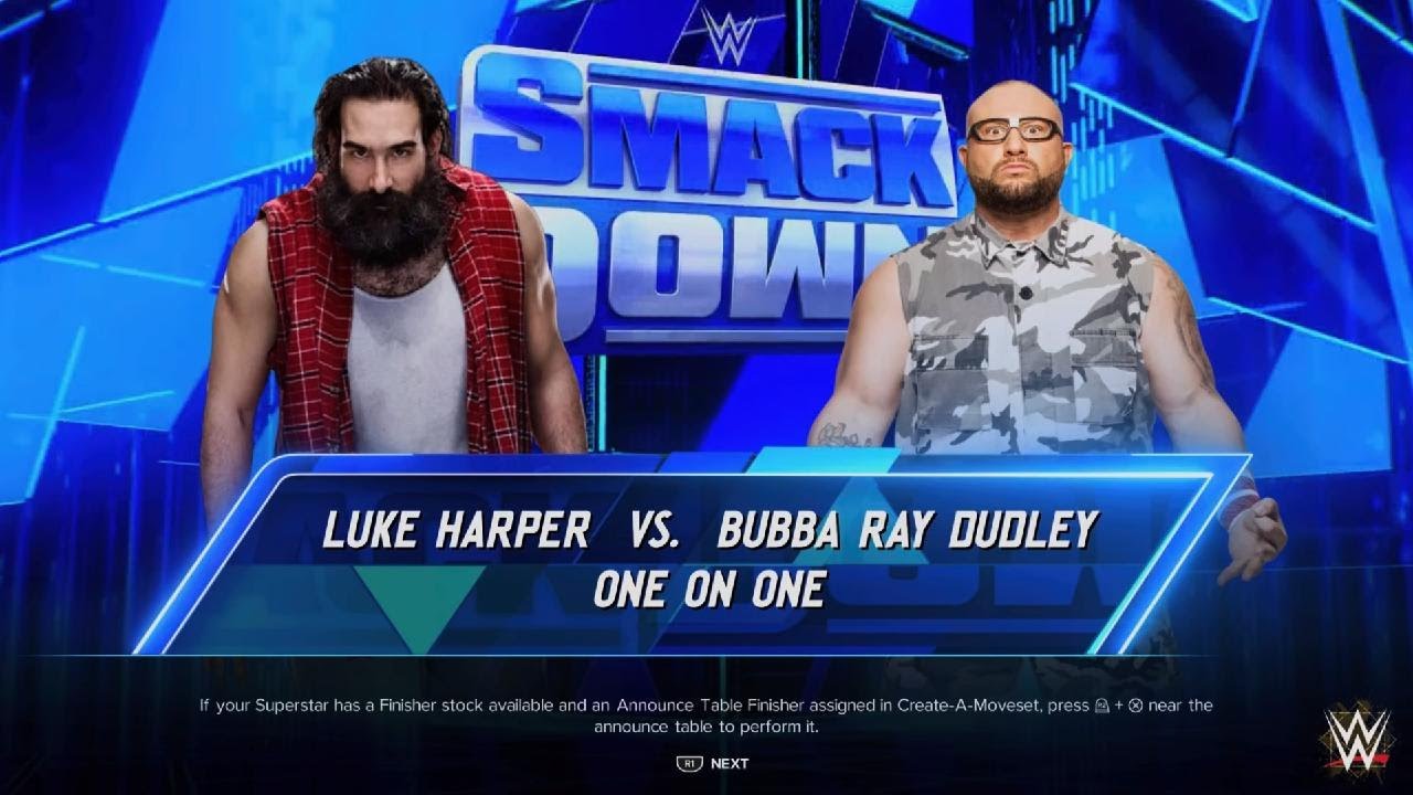 WWE 2K24 - Luke Harper vs Bubba Ray Dudley - WWE Singles Match on ...