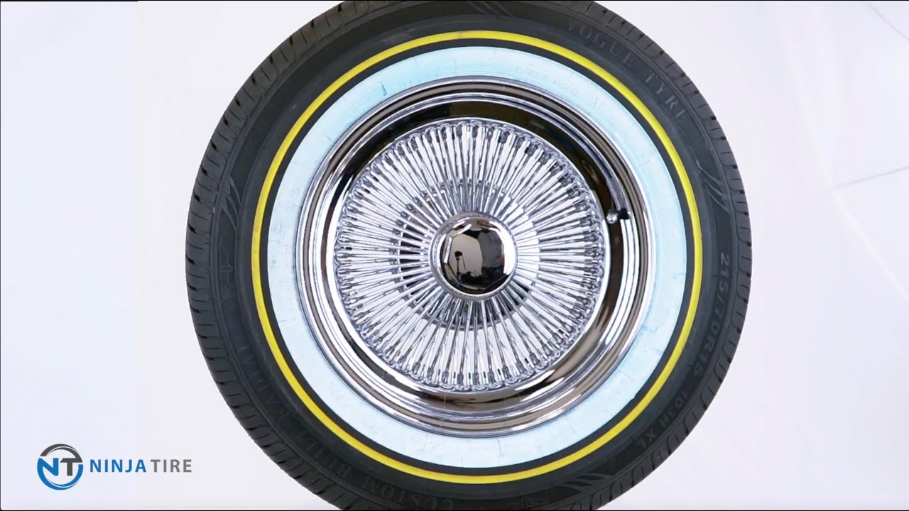 15x7 Standard Chrome 100 Spoke with 215/70R15 Vogue Whitewall Tires ...