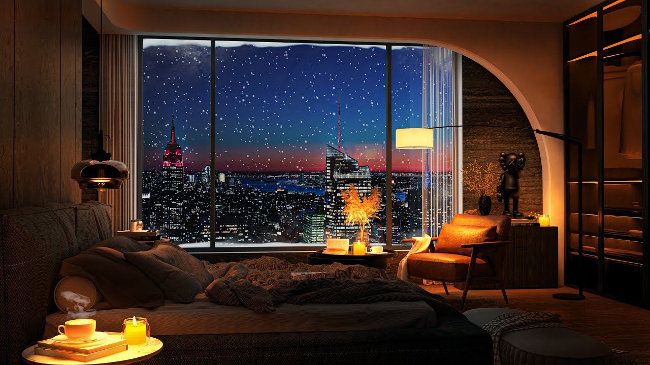 Urban Jazz Retreat | A Cozy Night in a New York Apartment with Relaxing ...