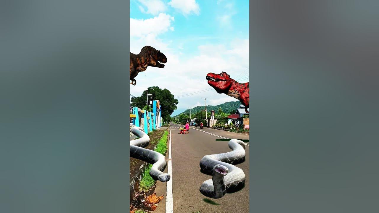 t-rex vs pyton #dinosaur #jurassicworld #jurassicpark #dinosaurus # ...