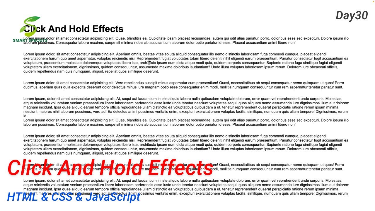 Click And Hold Effects - YouTube