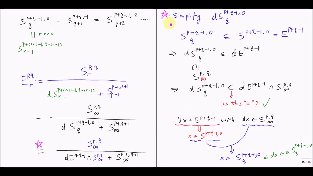 1.7 spectral sequence (k) the proof of the filtration theorem: part 1 ...