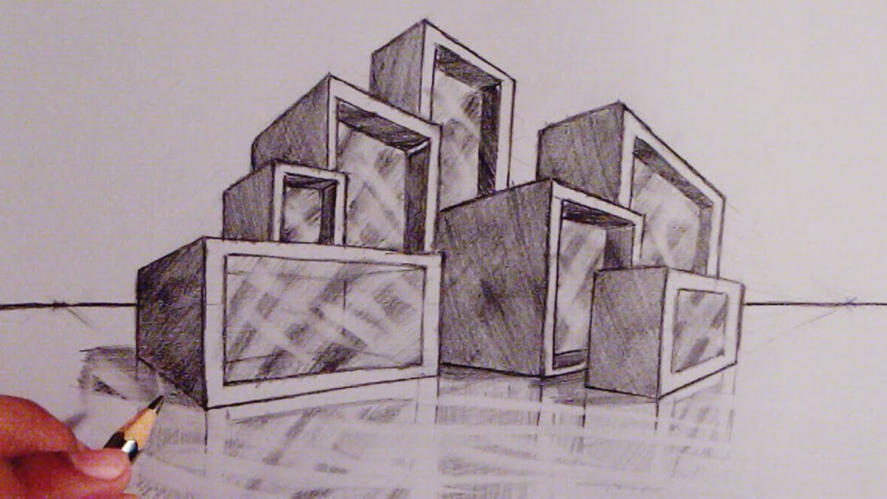 How To Draw Building Using 2 Point Perspective - YouTube
