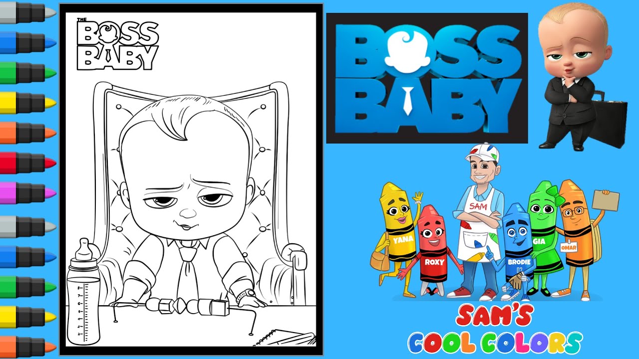 Coloring Boss Baby | Boss Baby Coloring Book Page | Markers - YouTube