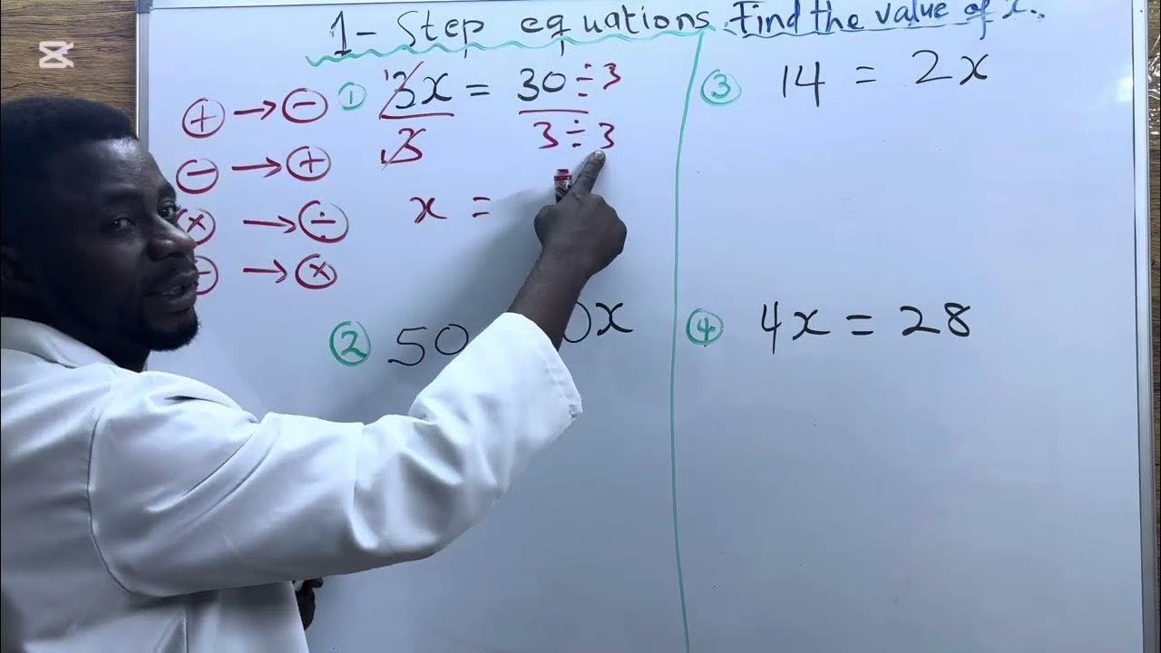 1-step equations( Dividing to find the variable) - YouTube