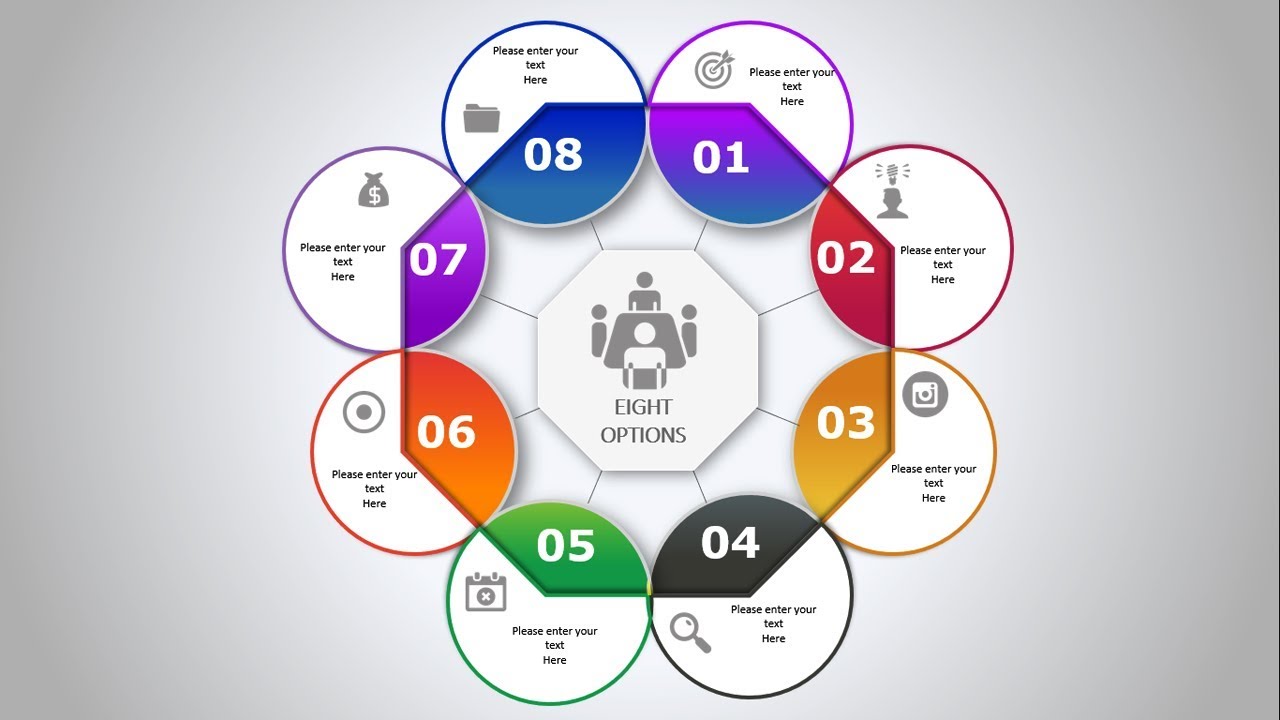 Make 8 options circular infogrpahic PowerPoint slide design - YouTube