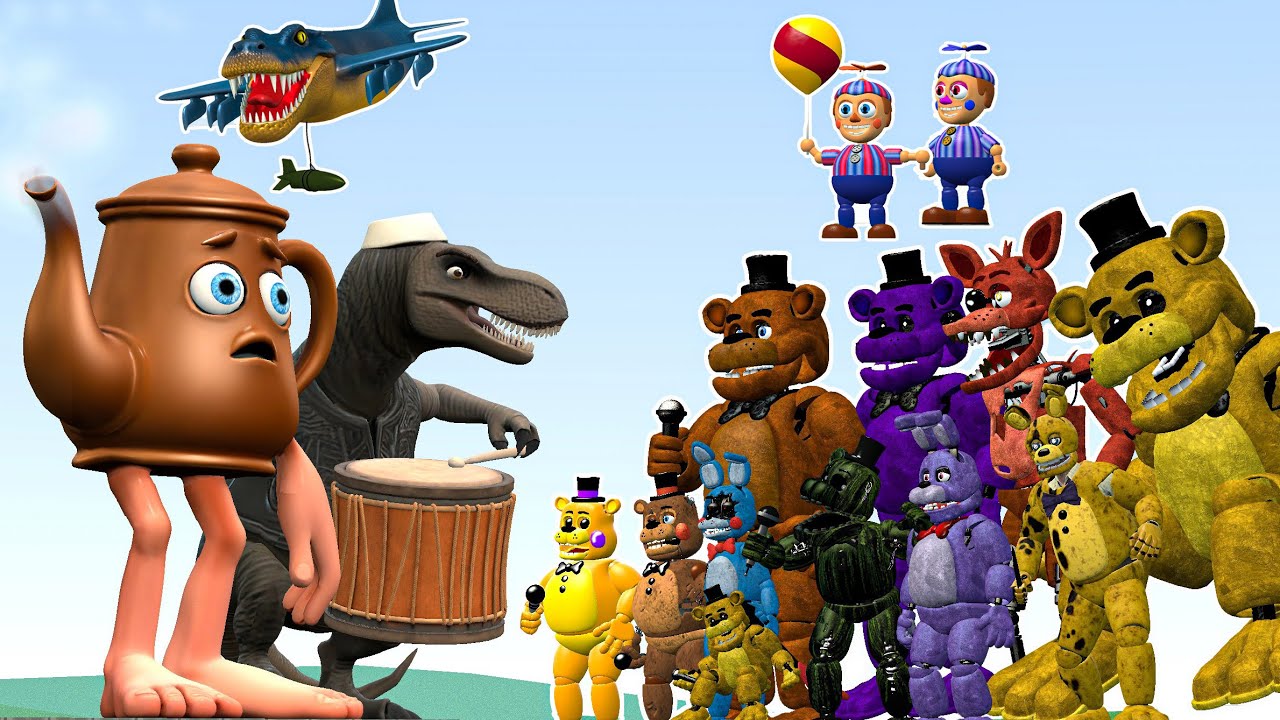 NEW DINO SAHUR, TA TA TA TA SAHUR ITALIAN AI BRAINROT MEMES VS ALL FNAF ...
