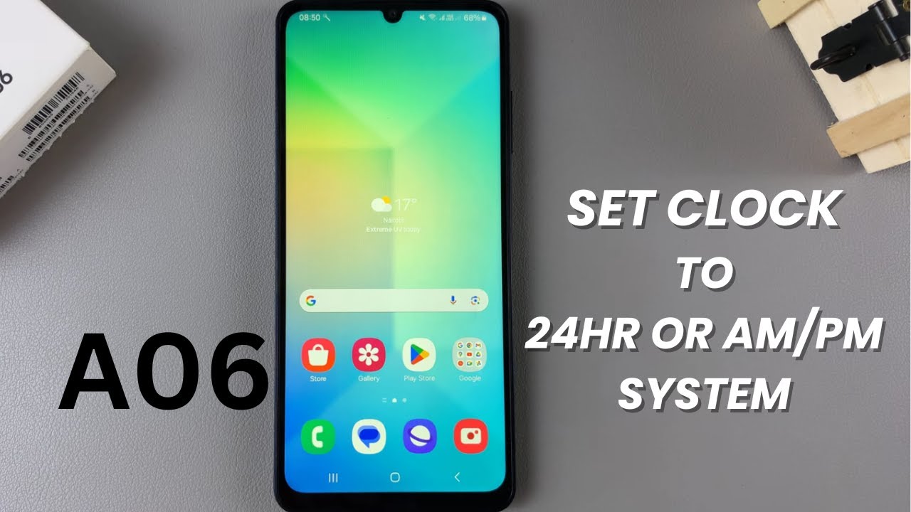 How To Set Clock To 24-Hour / AM/PM System On Samsung Galaxy A06. - YouTube
