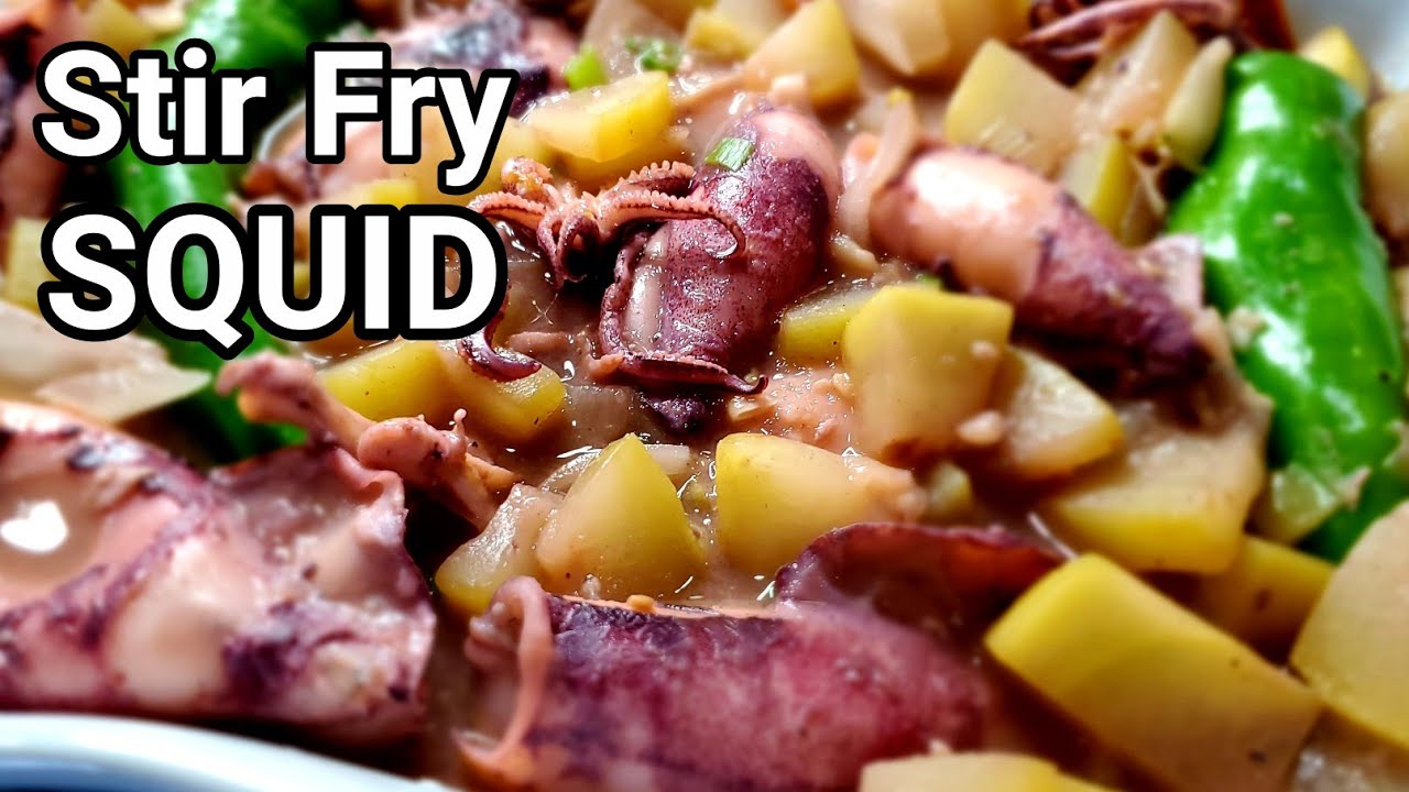 How to Cook Stir Fry Squid with Bottle Gourd | Adobong Pusit - YouTube