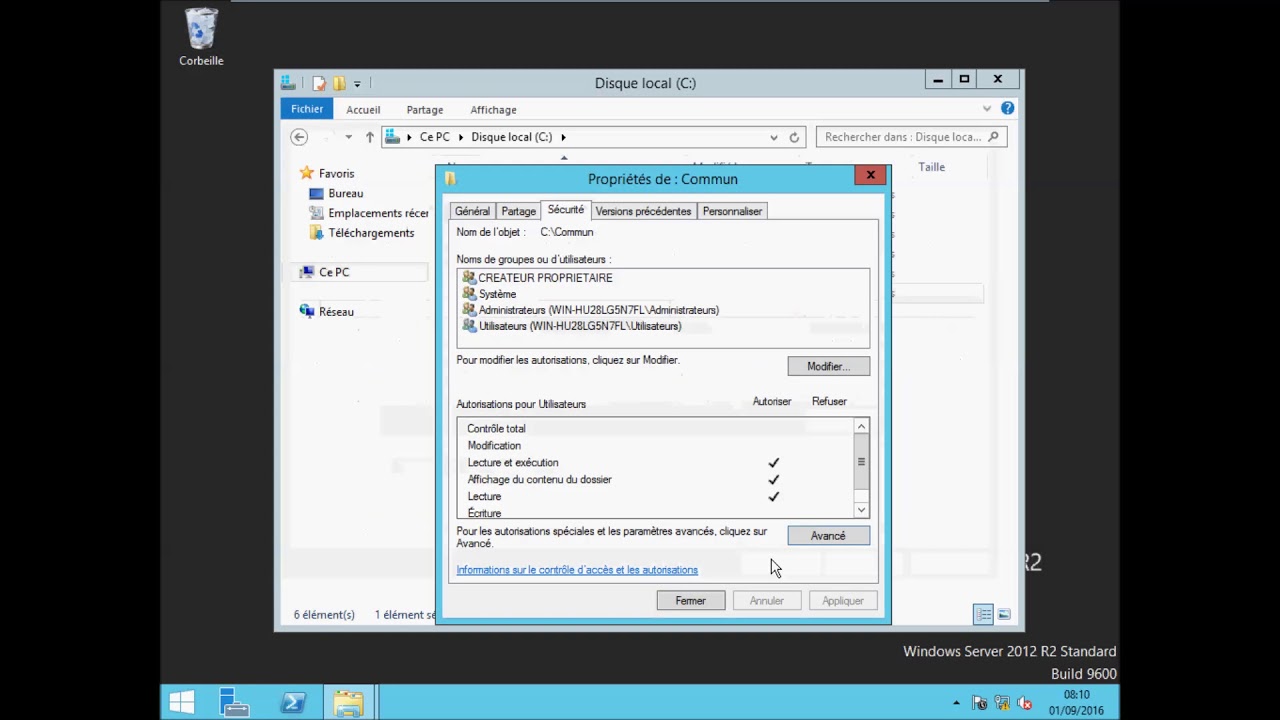 Créer un dossier partagé sous Windows - YouTube