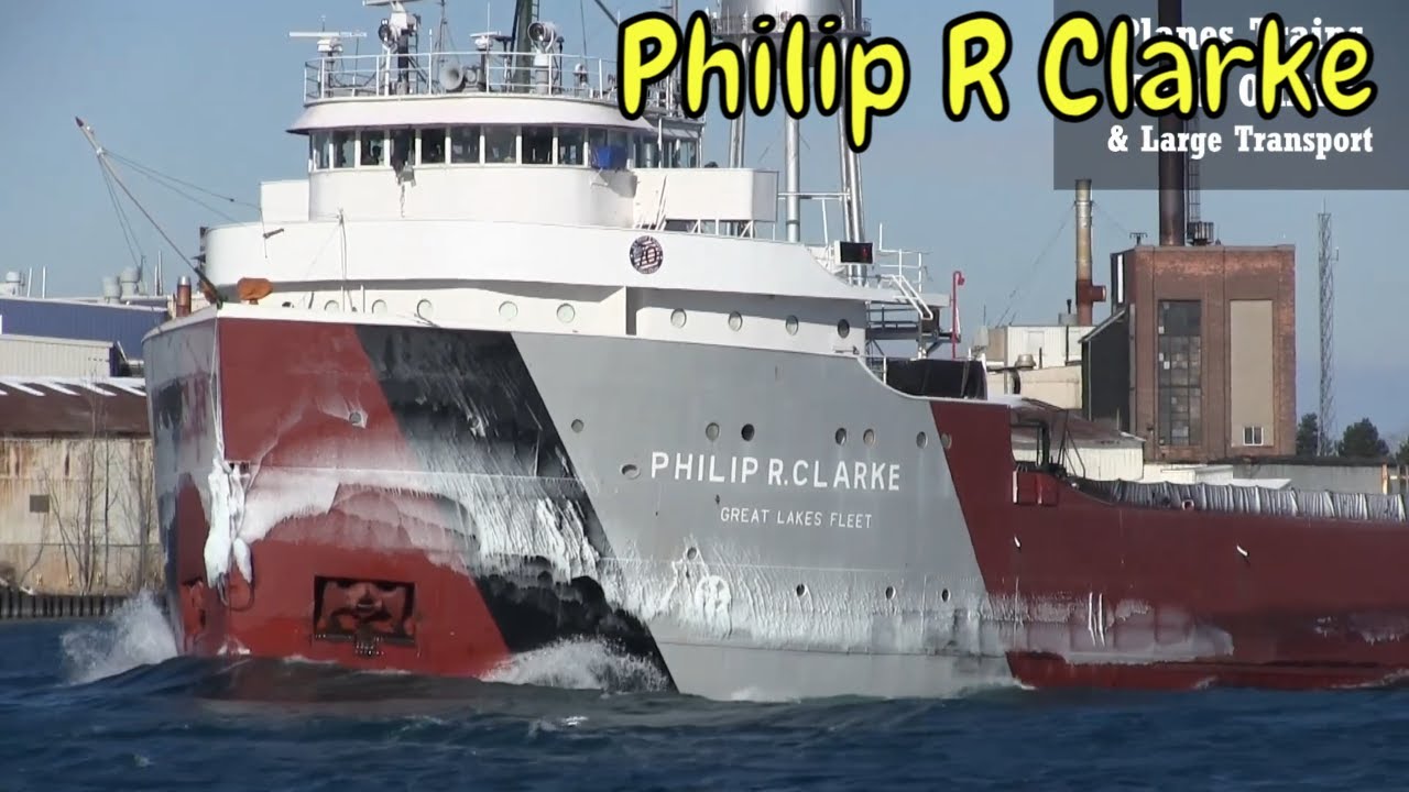 228m Philip R Clarke Bulk Carrier Ship In St Clair River - YouTube