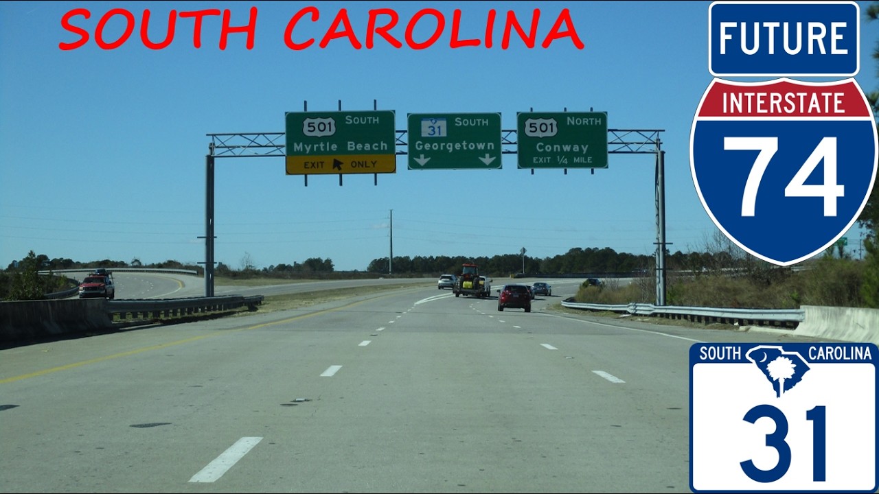FUTURE Interstate 74 Corridor - South Carolina southbound - YouTube
