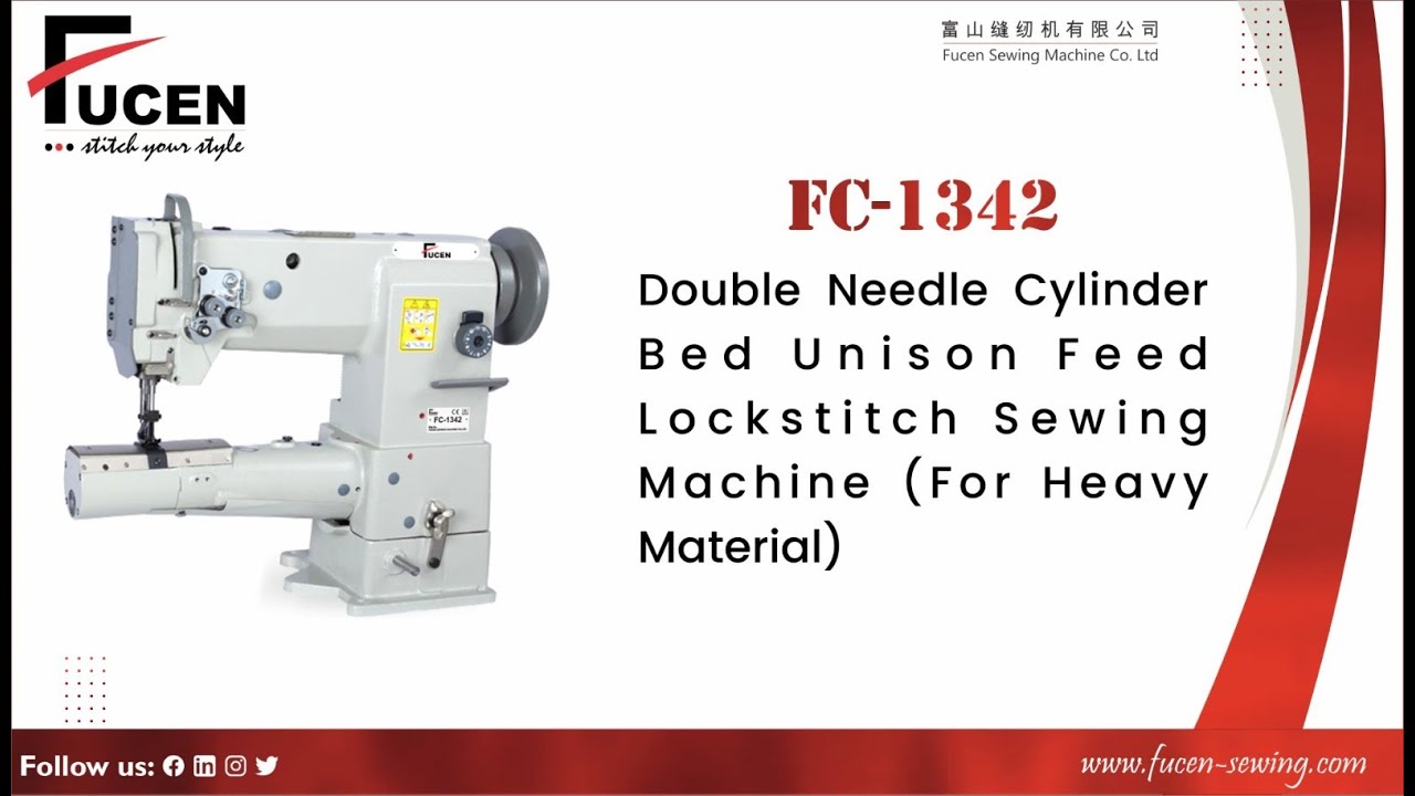 FC-1342: Double Needle Cylinder Bed Unison Feed Lockstitch Sewing ...