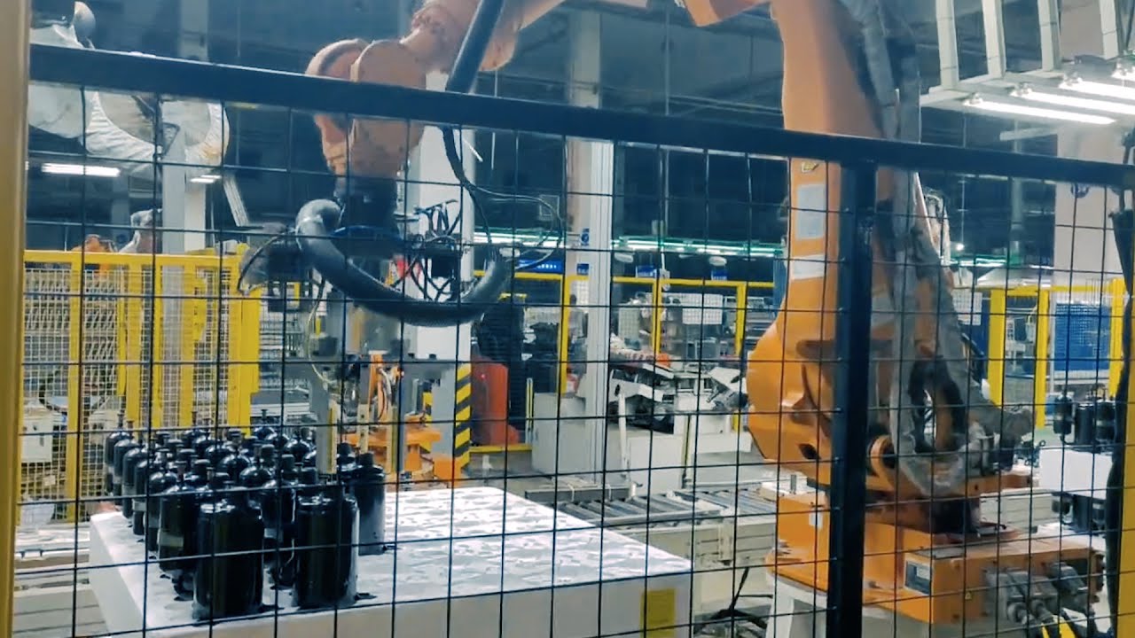 【TransferTech】Assembly Automation of Compressors with 3D Vision Guidance | Home Appliance - YouTube