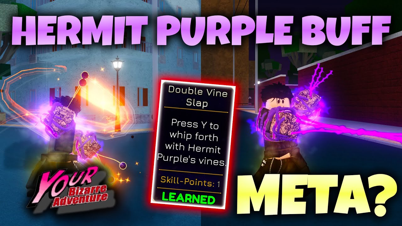 [YBA] Hermit Purple was BUFFED and its AMAZING NOW... - YouTube