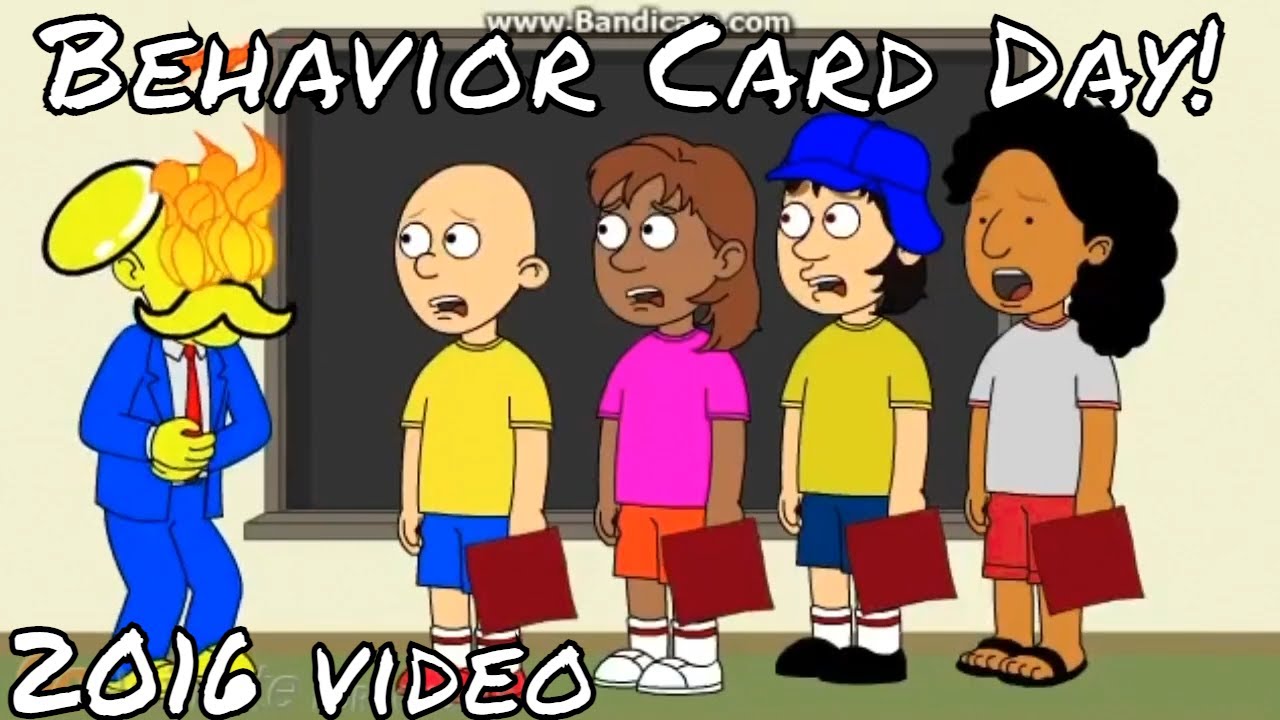 Caillou & his friends get in dead meat! - Behavior Card Day - YouTube