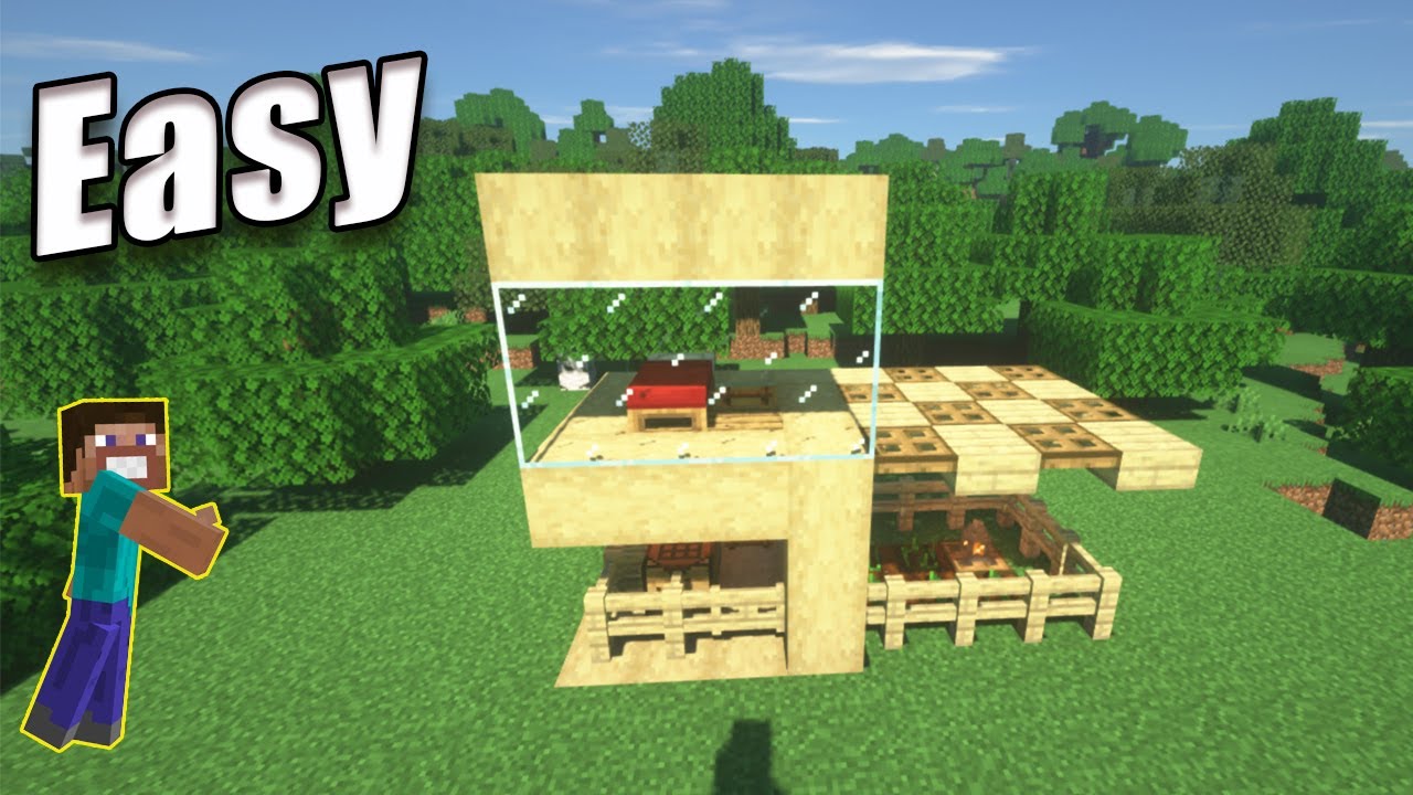 Minecraft | How To Build a Beginner Starter House 🏡 | Tutorial (#1 ...