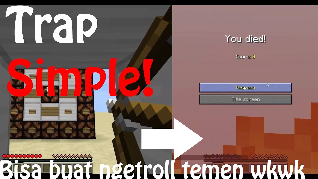 Tutorial membuat trap SIMPLE! - MINECRAFT - YouTube