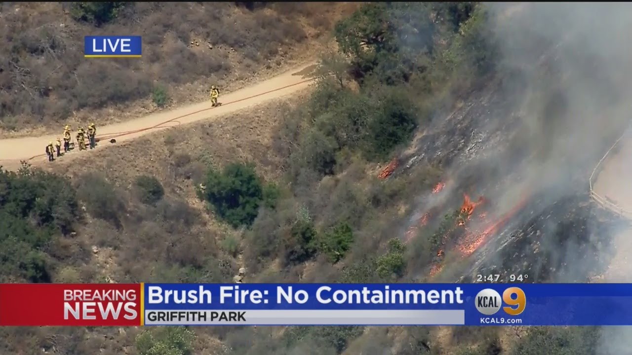 Brush Fire Breaks Out Near Griffith Observatory - YouTube