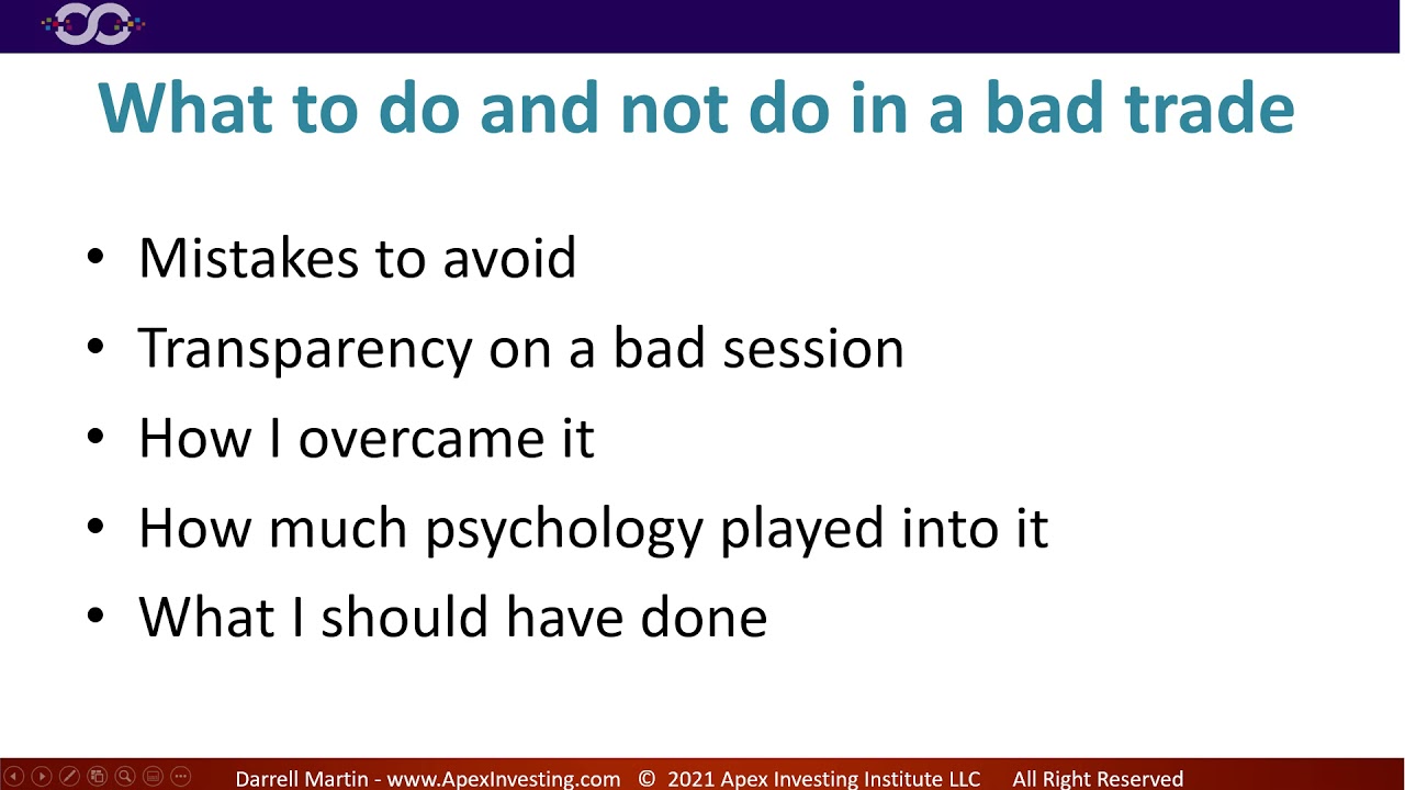What To Do and Not Do On A Bad Trade A Simplicity Review - YouTube