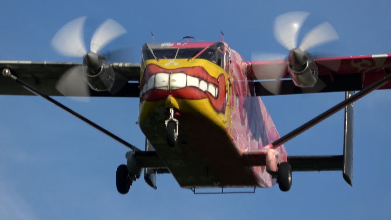 4Kᵁᴴᴰ Short SC.7 Skyvan, Pink Aviation Services, Landing @ LOTOS GDYNIA ...