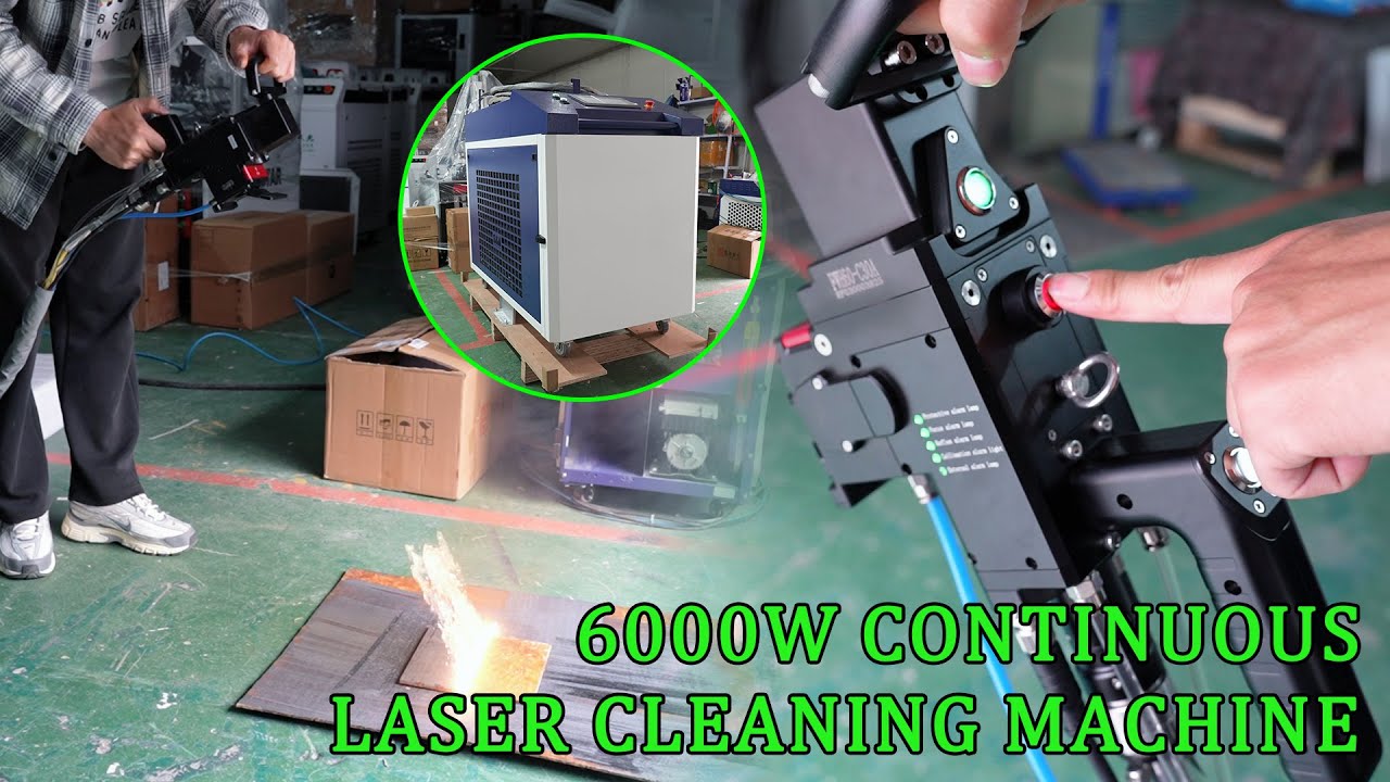 6000W Continuous Laser Cleaning Machine Demonstration#lasercleaning # ...