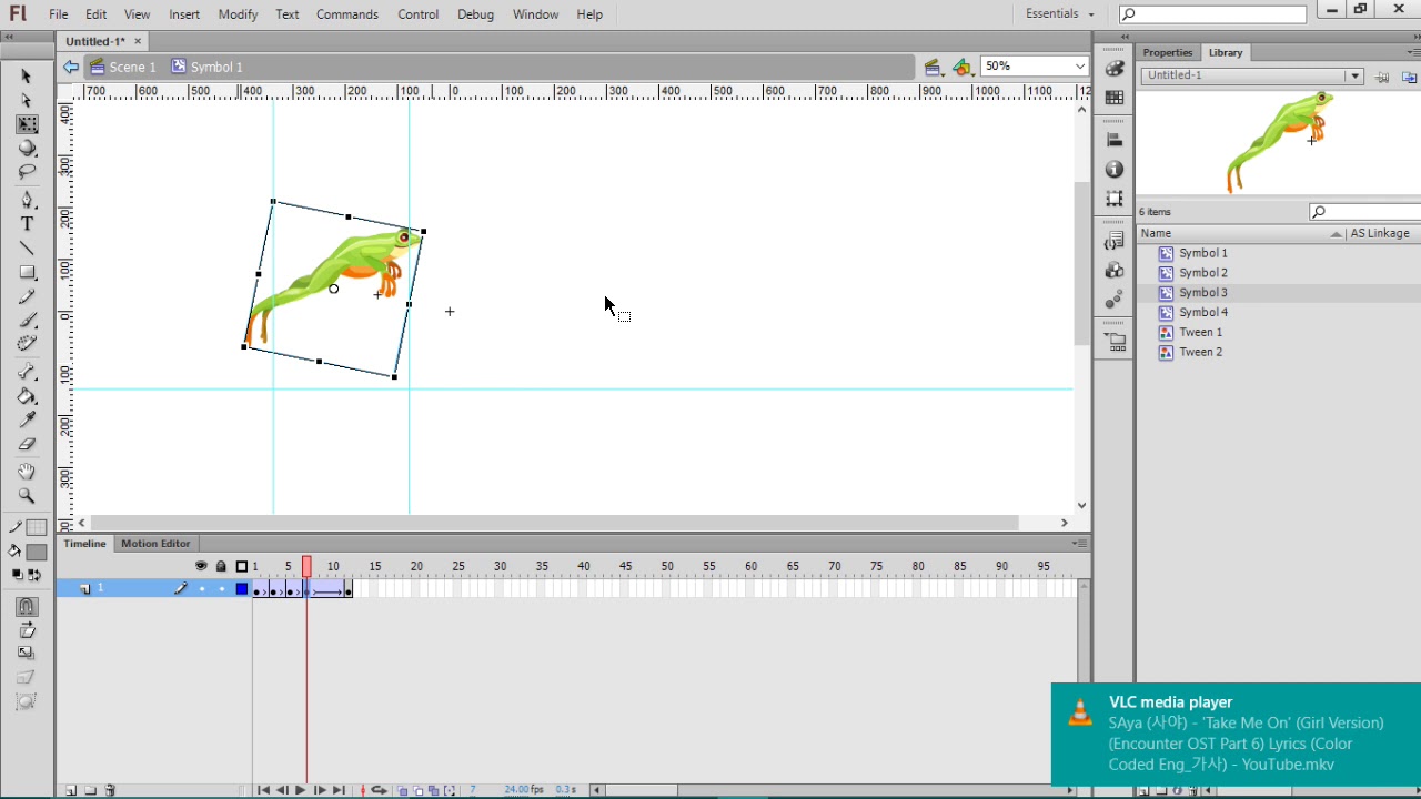 How to create frog jump by Adobe flash CS6 (ວິທີເຮັດກົບເຕັ້ນດ້ວຍໂປແກມ ...