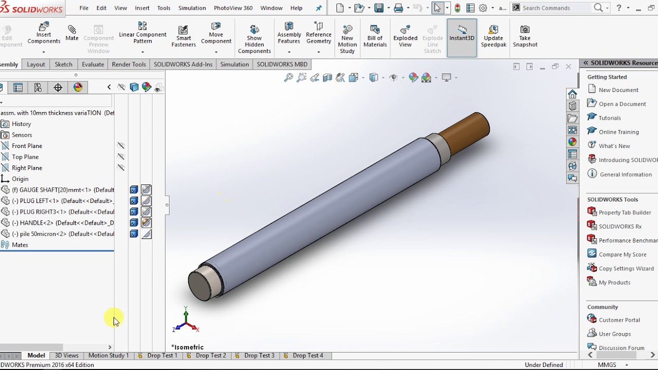 BASIC FUNDAMENTAL OF DROP TEST ANALYSIS USING SOLIDWORKS - YouTube