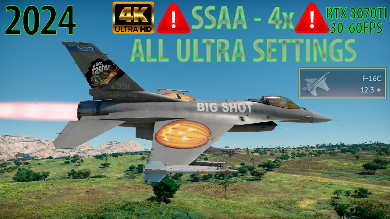 War Thunder max graphics SSAA 4X 4k ultra Gameplay F-16C 144hz Air ...