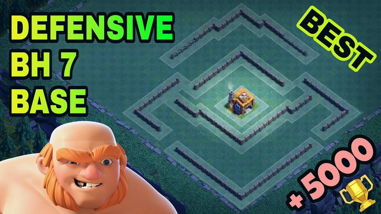 BUILDER HALL 7 BEST DEFENSIVE BASE LAYOUT WITH REPLAY PROOF | COC BH 7 ...