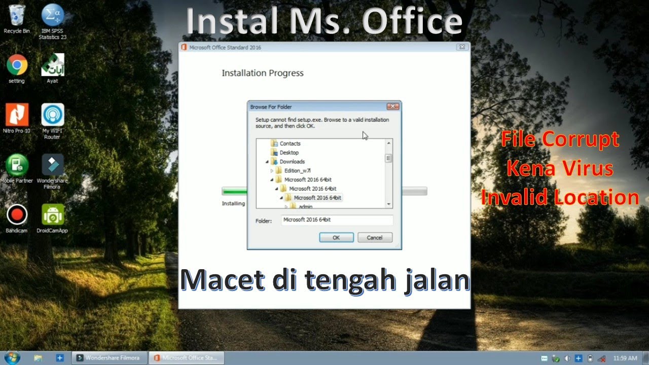 Mengatasi trouble saat instal Ms. Office || Browse For Folder in ...