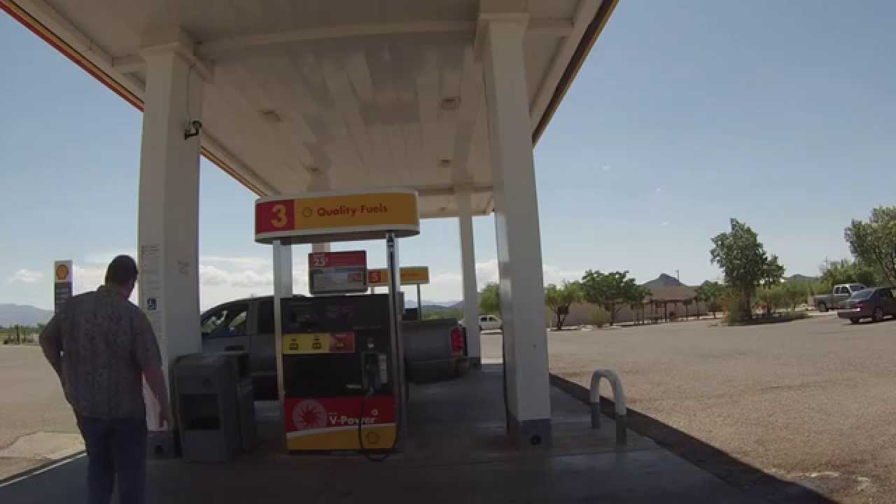 Sells, Arizona Shell Gas Station Visit, Driver's View, 10 August 2014 ...