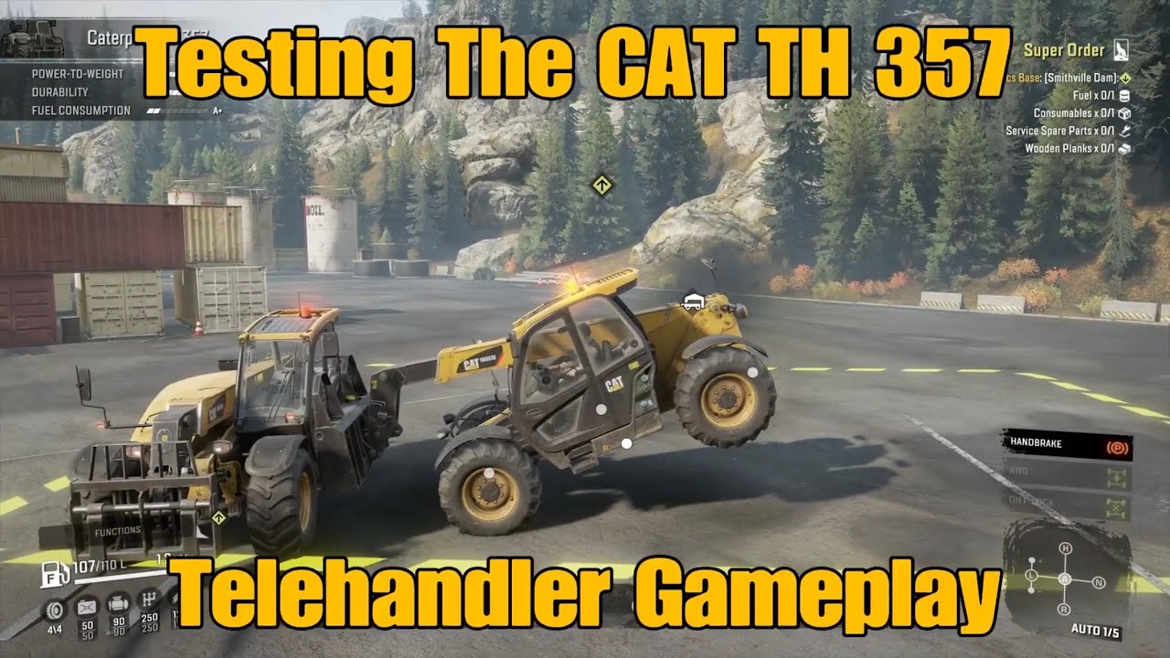 SnowRunner CAT TH 357 Telehandler Test Drive Gameplay - YouTube