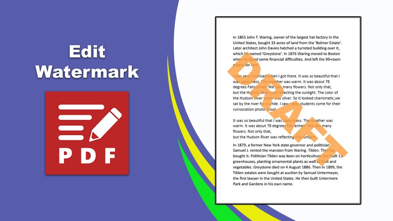 How to edit a watermark quickly in a pdf document in PDF-XChange Editor ...