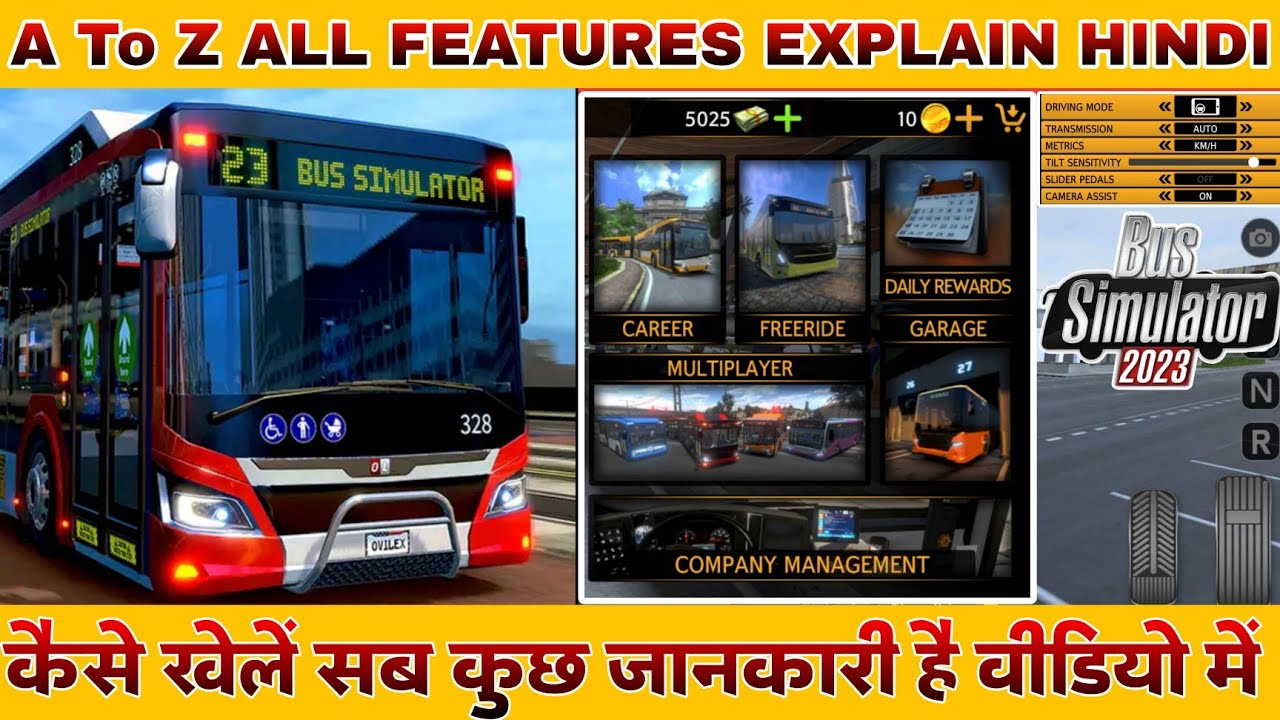 Bus simulator 2023 All Features Explain Hindi Ovilex 丨Bus simulator ...