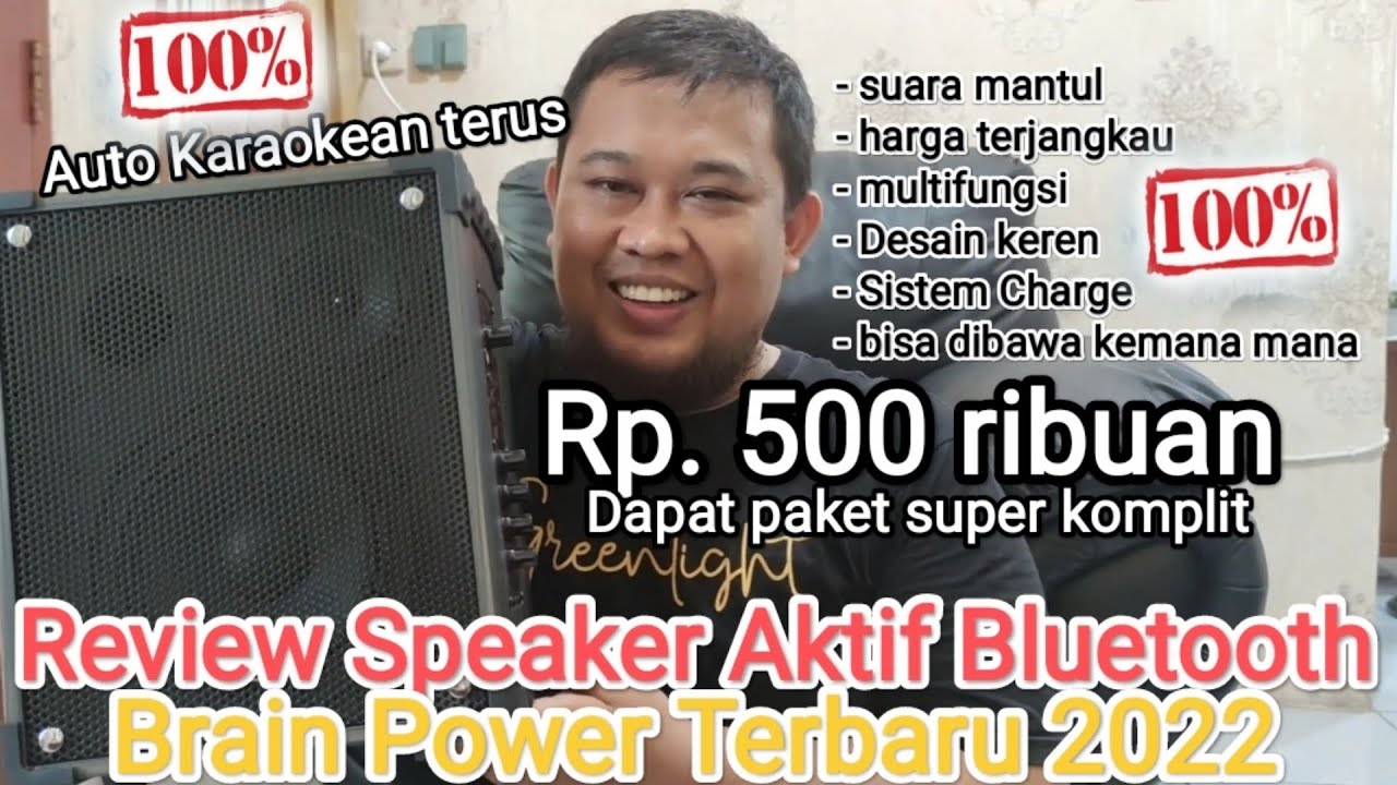 Review Speaker Aktif Bluetooth Brain Power terbaru 2022 - YouTube