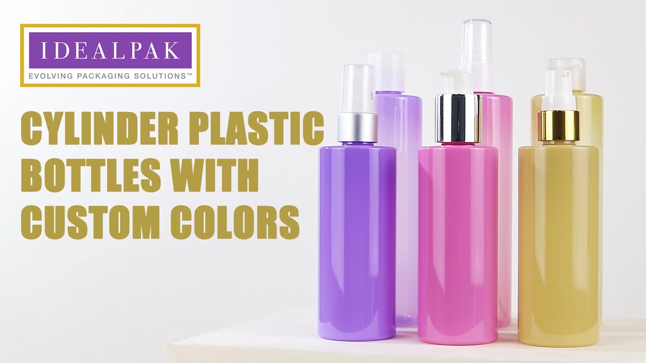 Cylinder Plastic Bottles With Custom Colors - YouTube