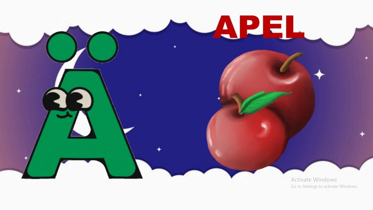 ABC HURUF ALPHABET | NAMA BUAH - BUAHAN | A For Apple | ABC Alphabets ...