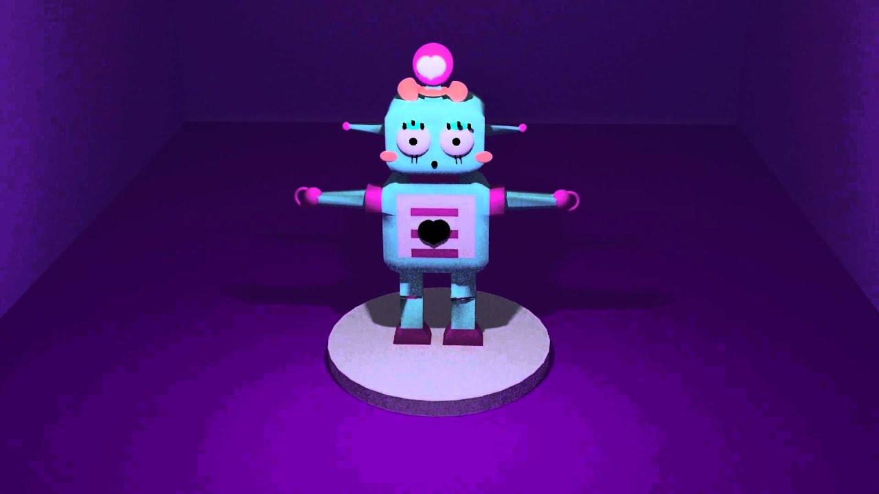 3D cute Robot by blender - Bahrain polytechnic - YouTube