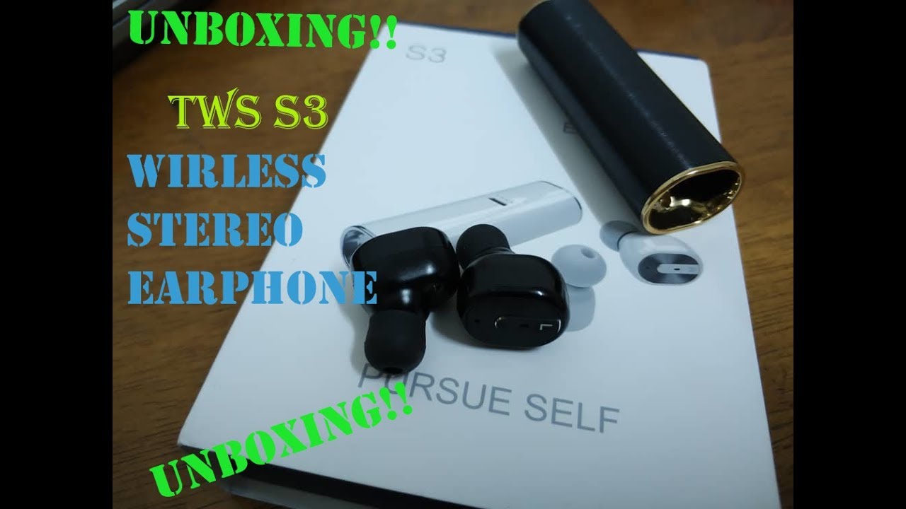 TWS S3 Wireless Earphone Unboxing - YouTube