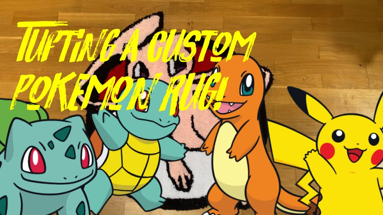 Tufting a 'Mew' Pokemon Custom Rug - YouTube