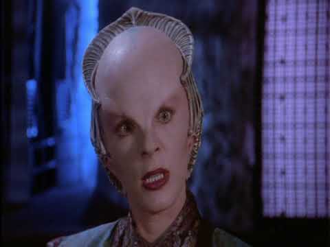 Mira Furlan as Delenn in Purple Satin Kimono Style Dress Part 2 - YouTube