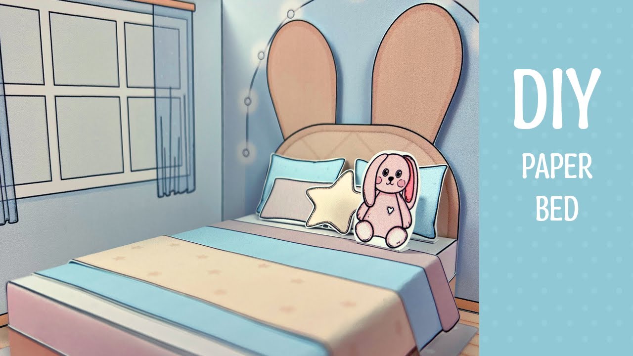 DIY Miniature paper bed | Easy paper craft - YouTube