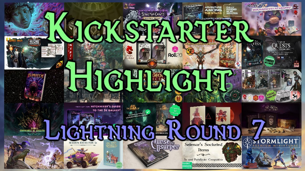 Lightning Round 7 | 25 Fun Campaigns! | Kickstarter Highlight - YouTube