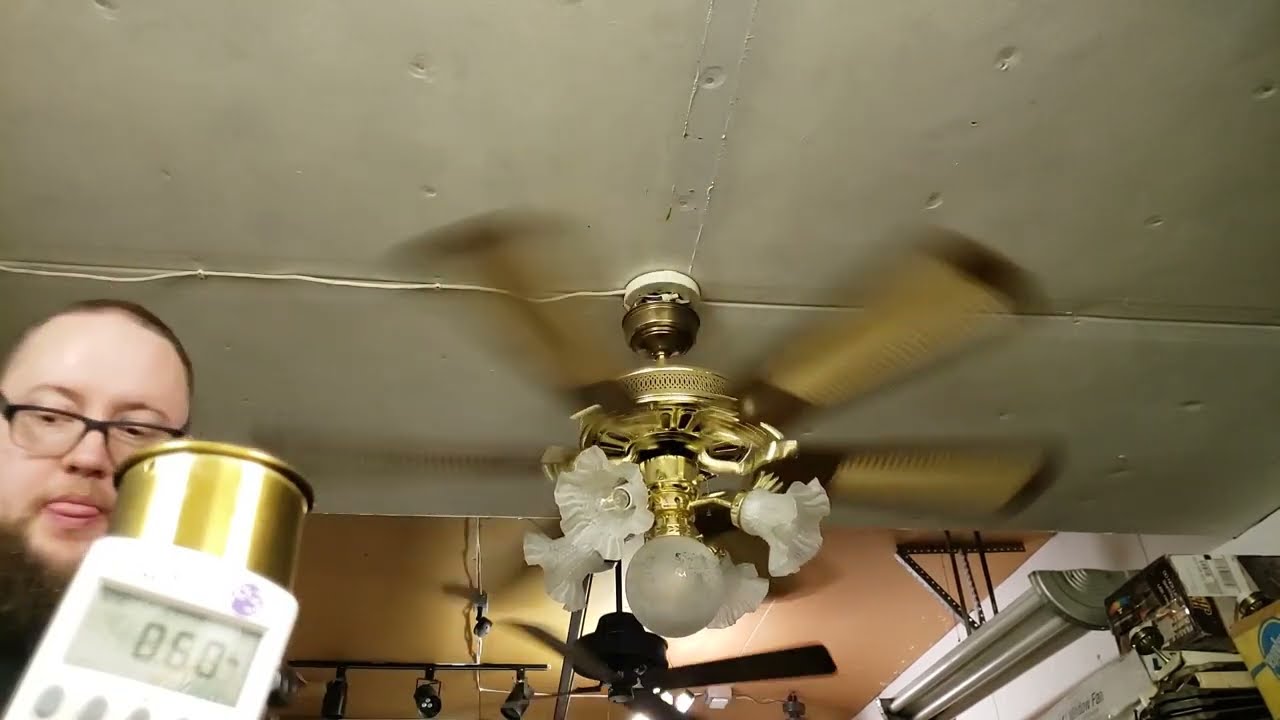 JCPenney 6 Blade Ceiling Fan with cane (2 of 2) - YouTube